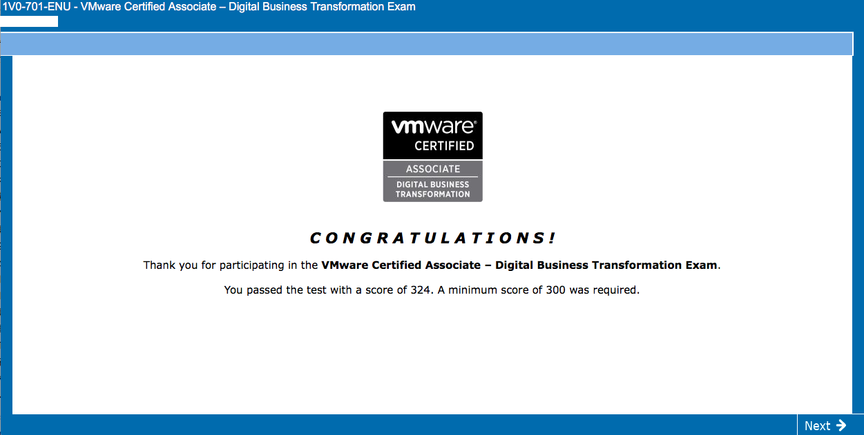 VMware VCA-DBTを取得しました。 | 青星総合研究所